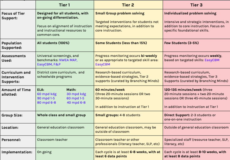 Tier 3 Interventions in MTSS (Multi-Tiered System of Supports)