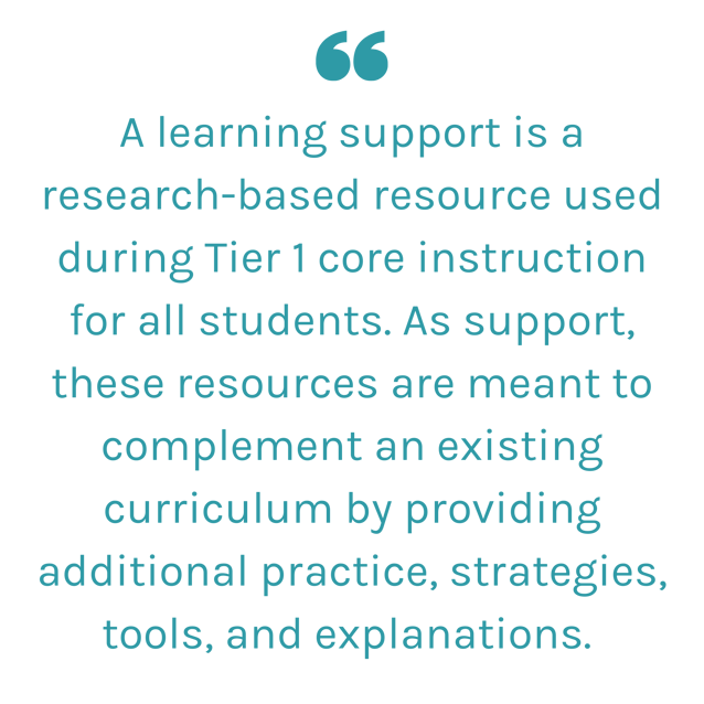 How To Use Learning Supports for Tier 1 Core Instruction in MTSS