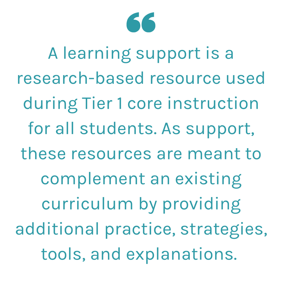 How To Use Learning Supports for Tier 1 Core Instruction in MTSS